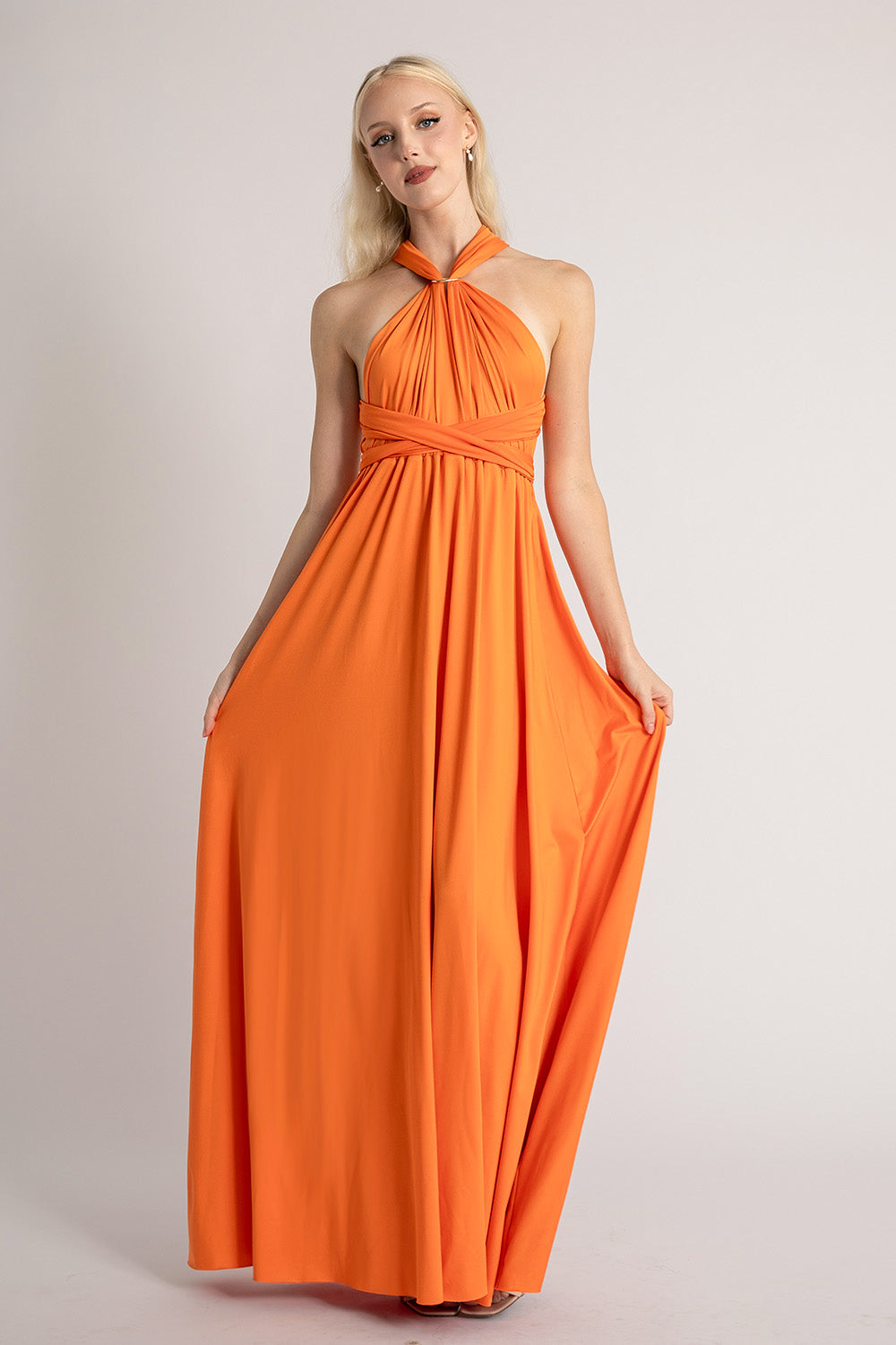 Classic Infinity Dress in Tangerine | Multiway | Model Chic