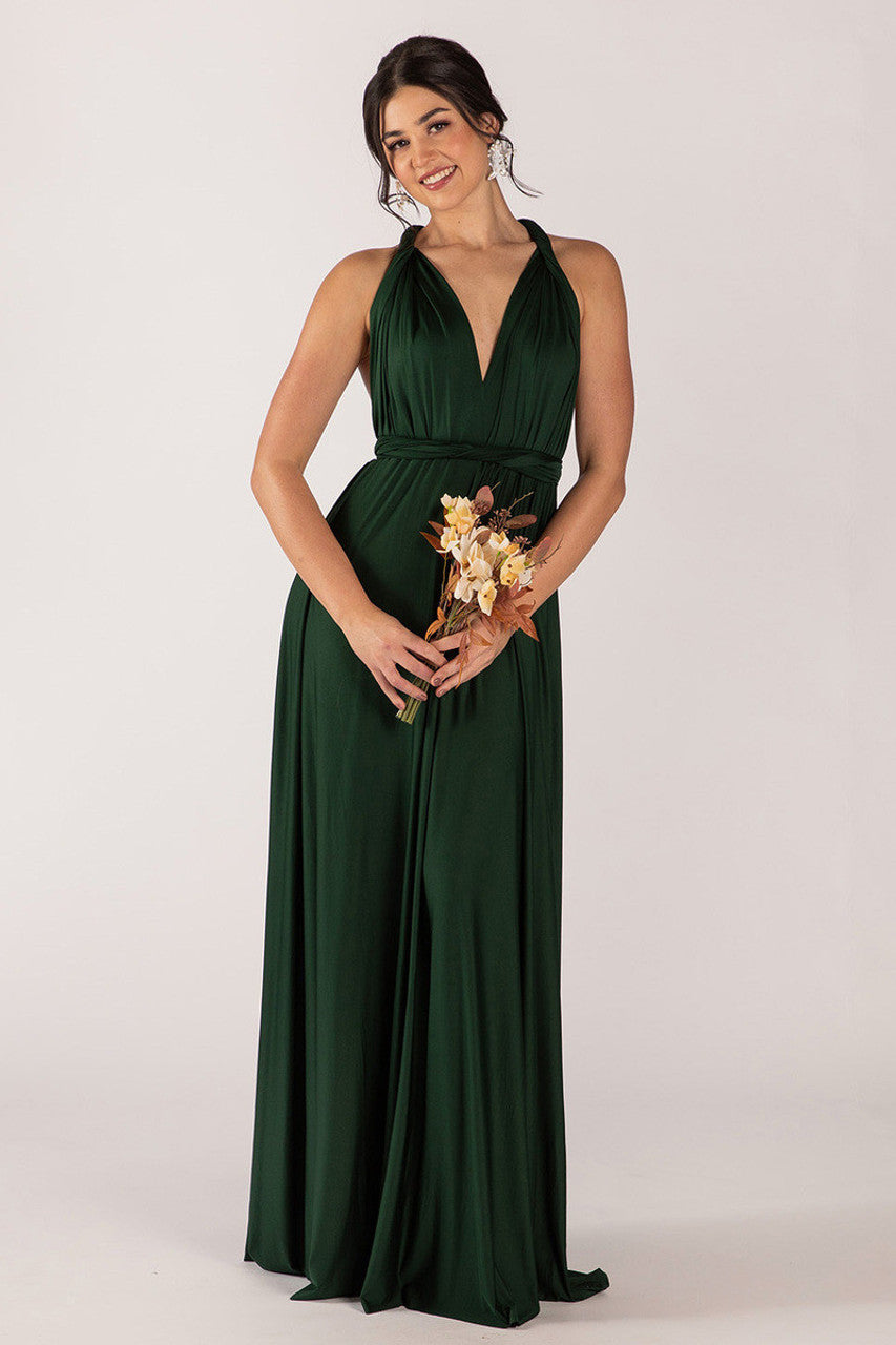 Hunter Green Infinity Dress UK | Classic Multiway Bridesmaid Dress ...